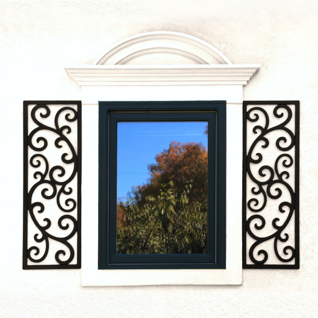 Faux Wrought Iron Shutters - Our Original Scroll© Design - Prices are ...